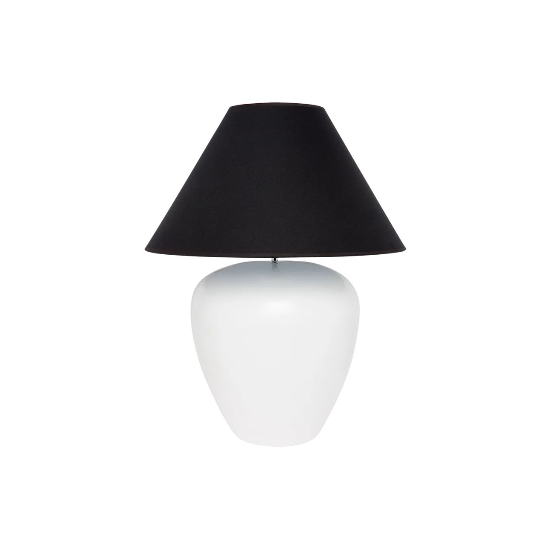 Picasso Table Lamp - White w Black Shade - Ele Living