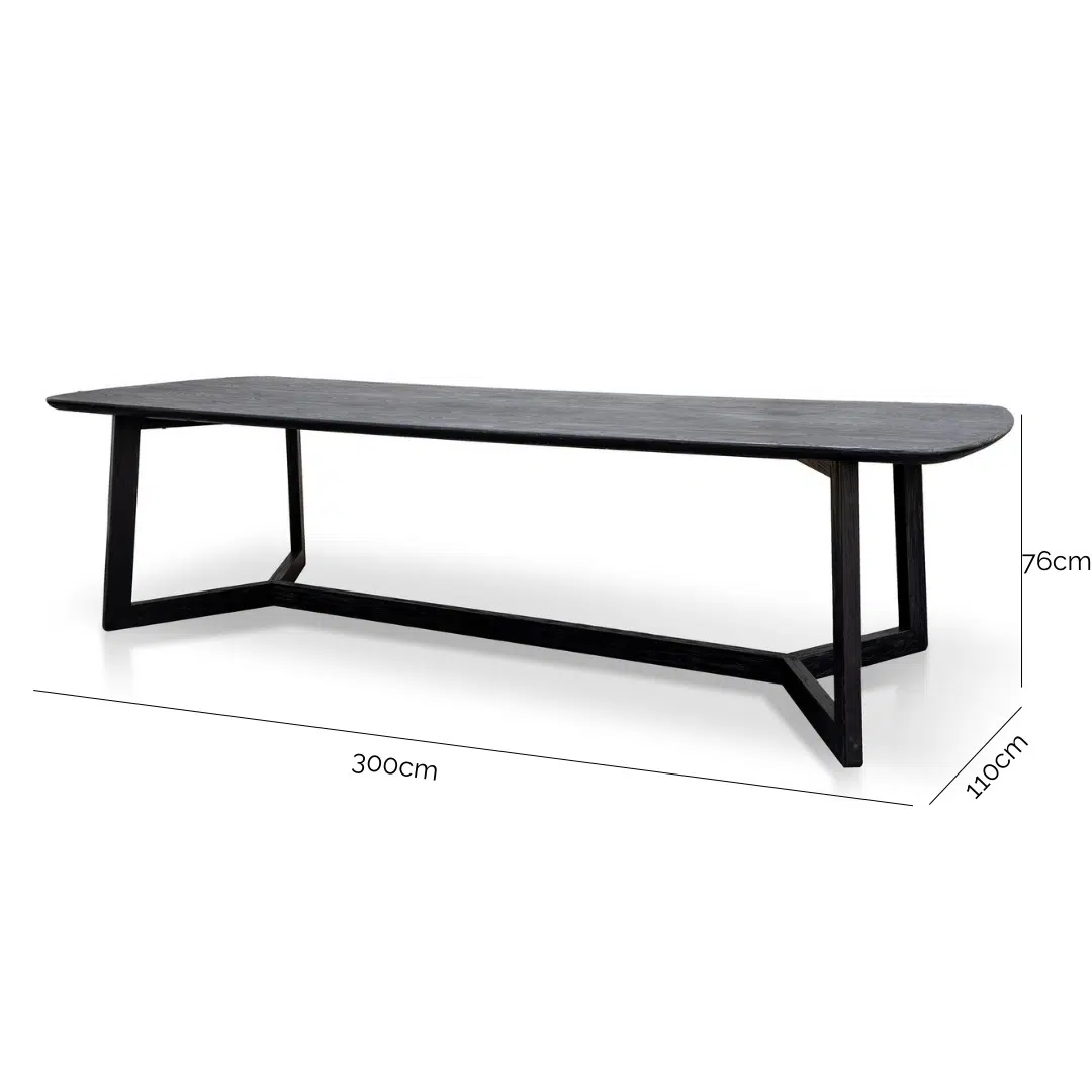Nox 3m Dining Table - Black - Ele Living