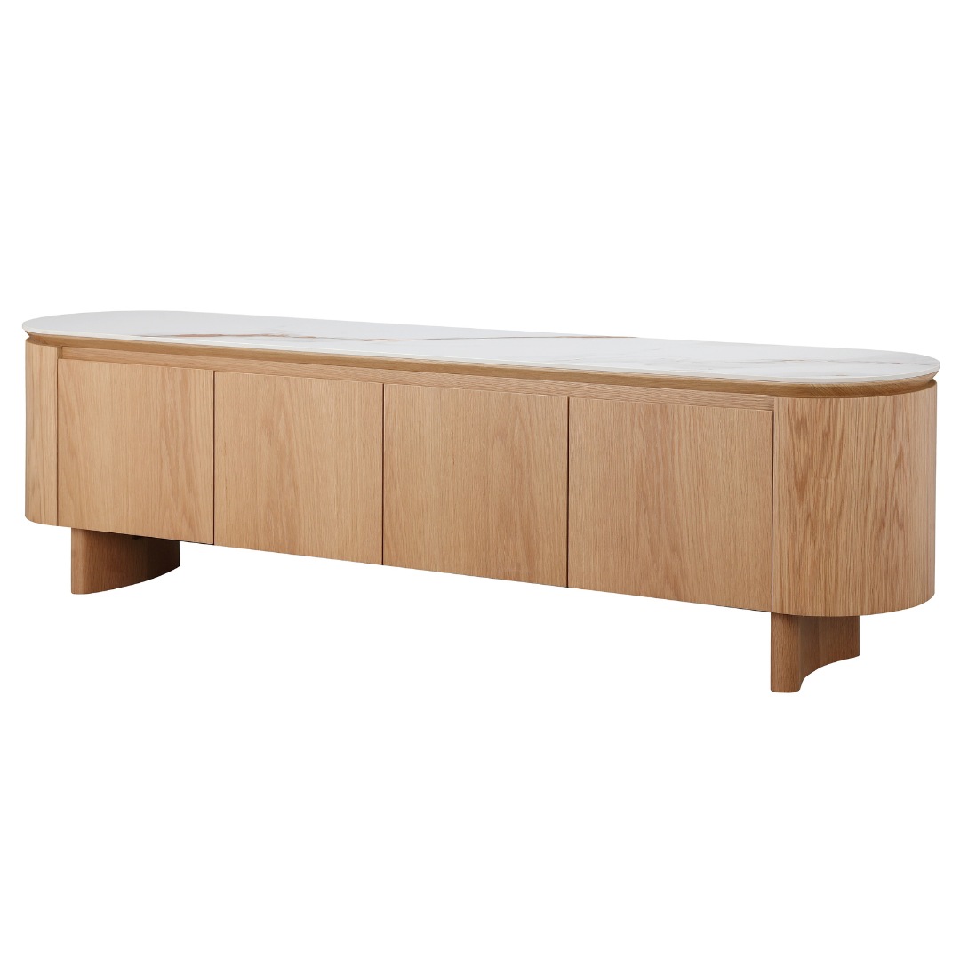 Linear Natural TV Unit with Ceramic - Ele Living