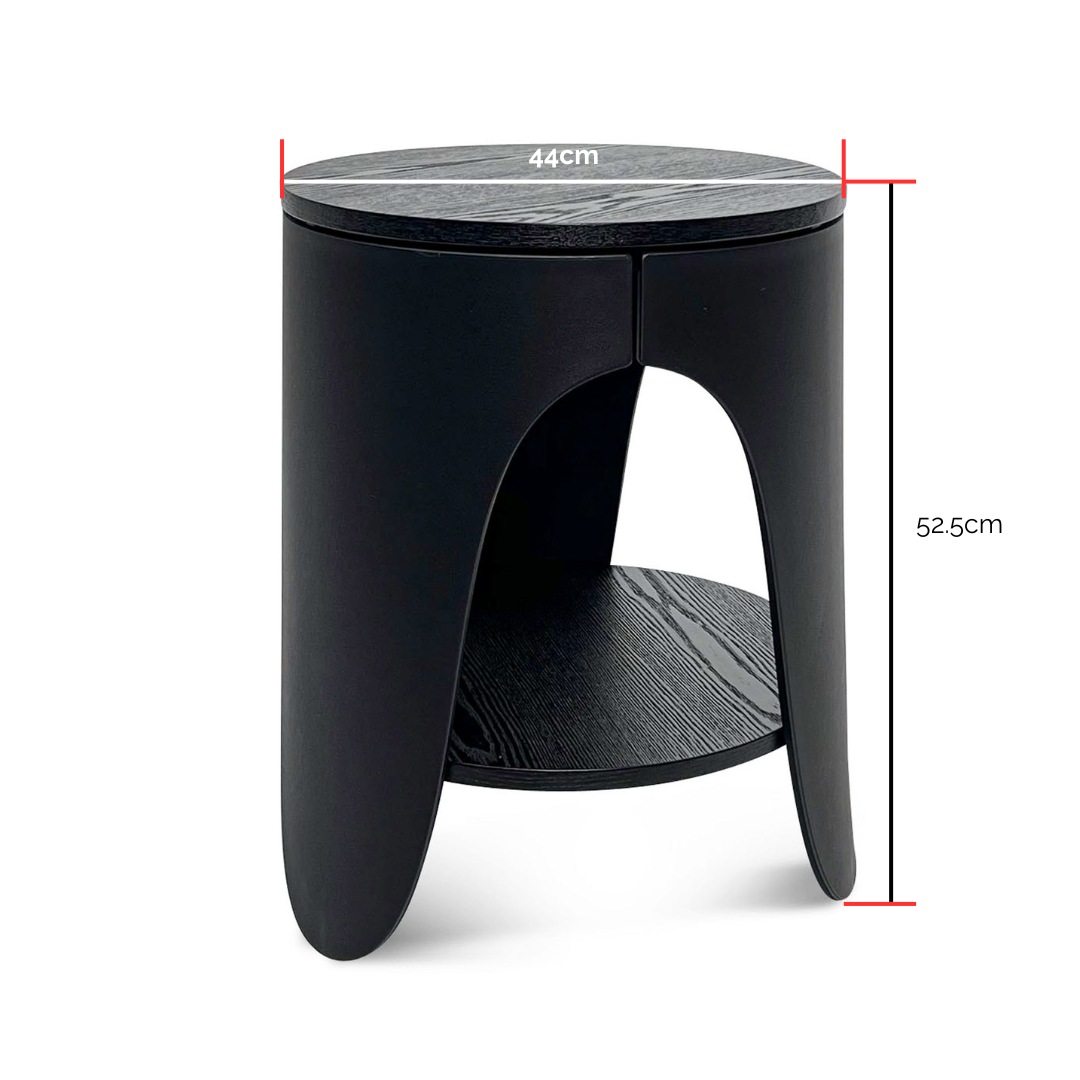 Nova Round Side Table - Full Black - Ele Living