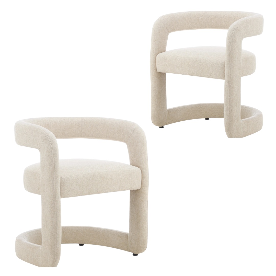 Zephyr Dining Chairs - Sand (Set of 2) - Ele Living