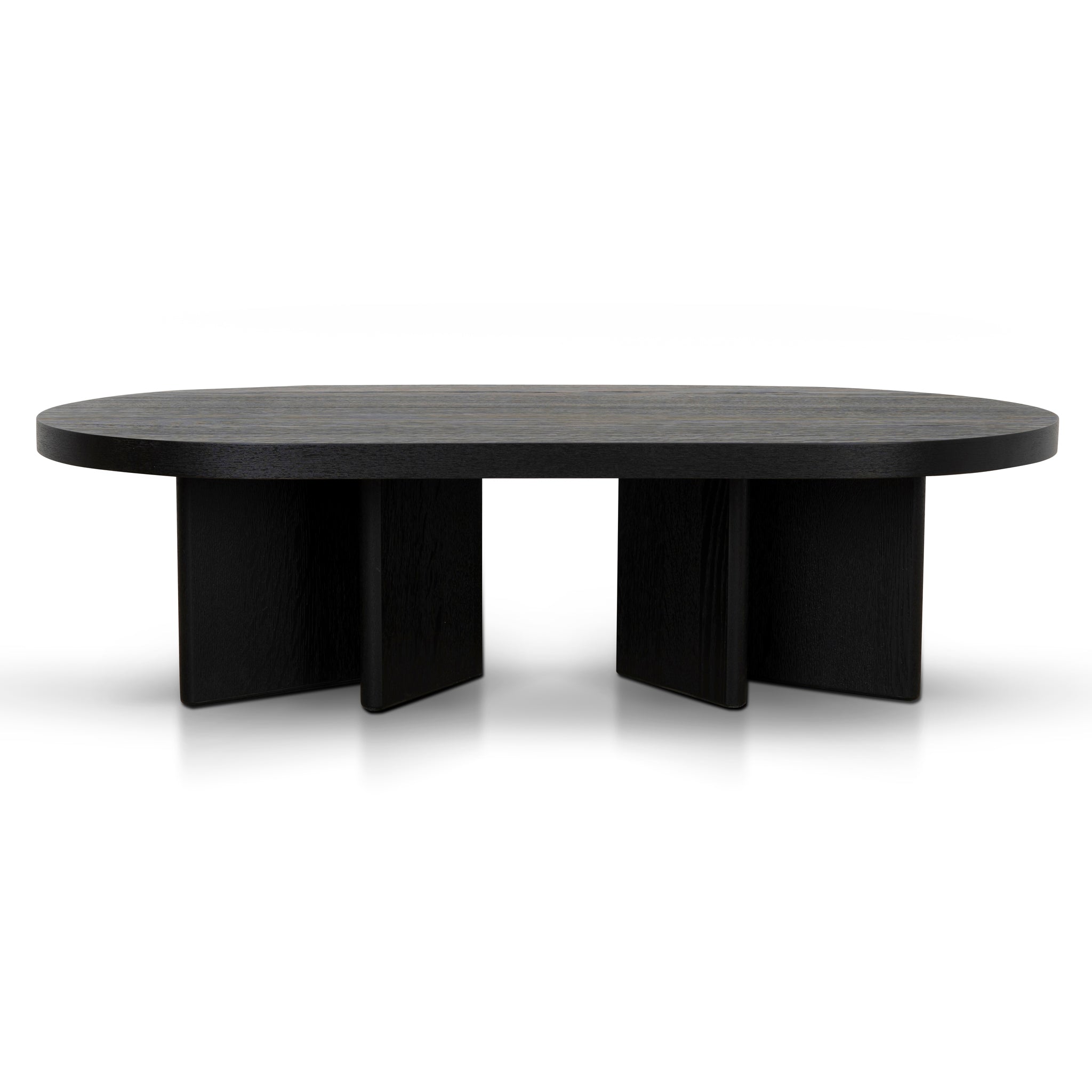 Clive 1.3m Pill Shape Coffee Table - Textured Espresso Black - Ele Living