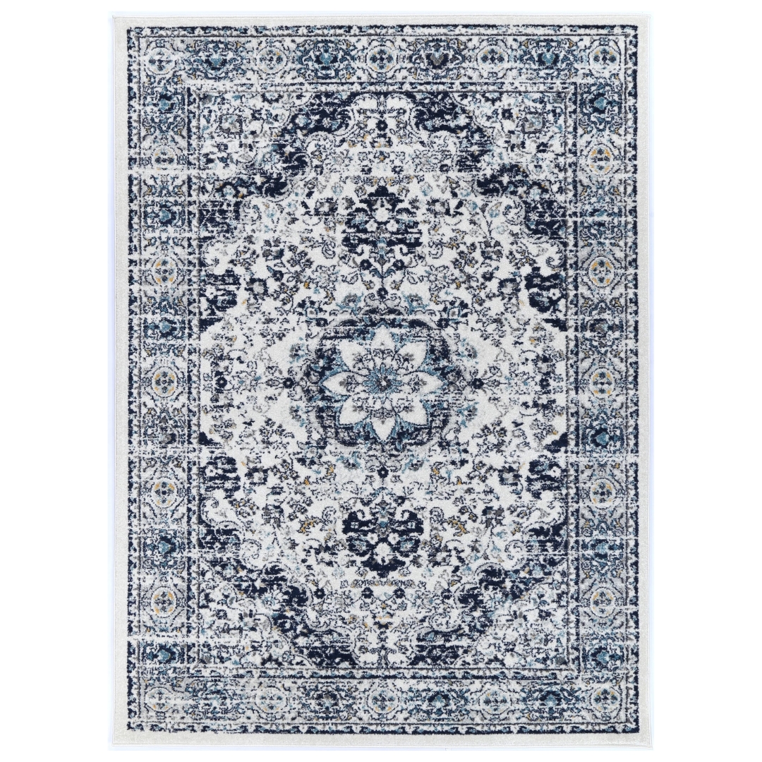 Provence Gruissan Blue & Ivory Transitional Rug - Ele Living